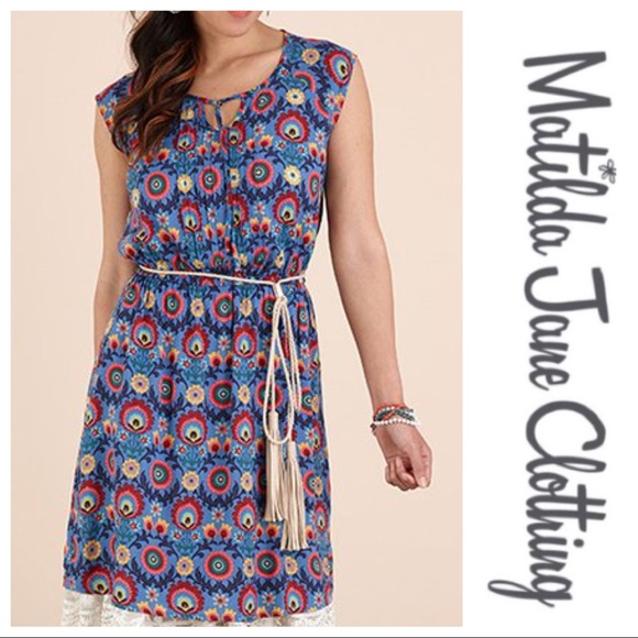 Matilda Jane | Dresses | Colorful Splendid Pleated Cap Sleeve Dress ...